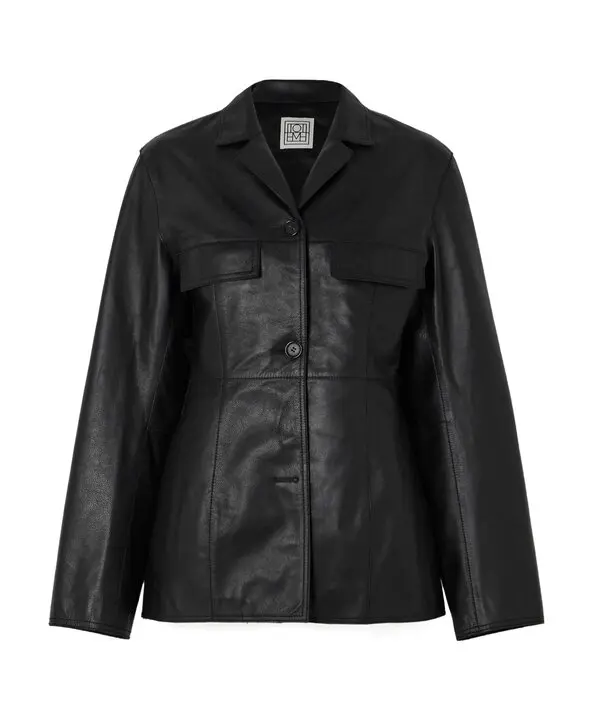 TOTEME Hourglass Buttoned Leather Jacket