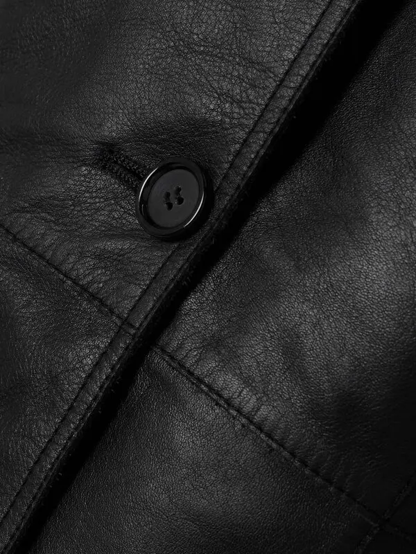 TOTEME Hourglass Buttoned Leather Jacket