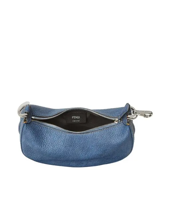 Fendi Lettering Mini Hobo Bag - Blue