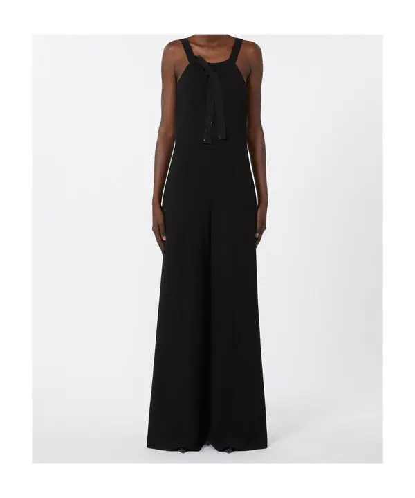 Max Mara Cady Jumpsuit With Wide Neckline And Interchangeable Ribbons