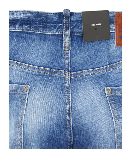 Dsquared2 Distressed Button-fly Jeans With Logo Detail - Blue