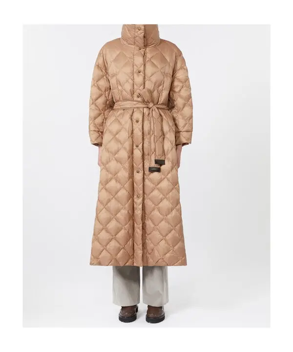 Max Mara Long Quilted Belted Jacket