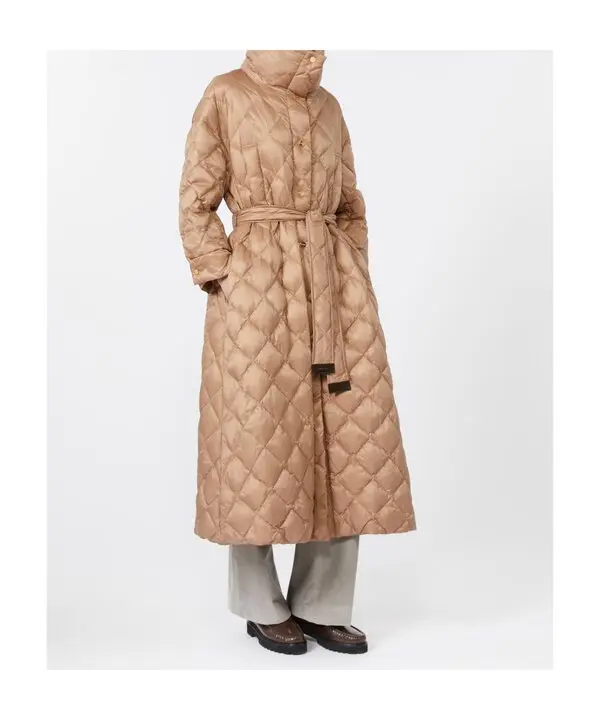 Max Mara Long Quilted Belted Jacket