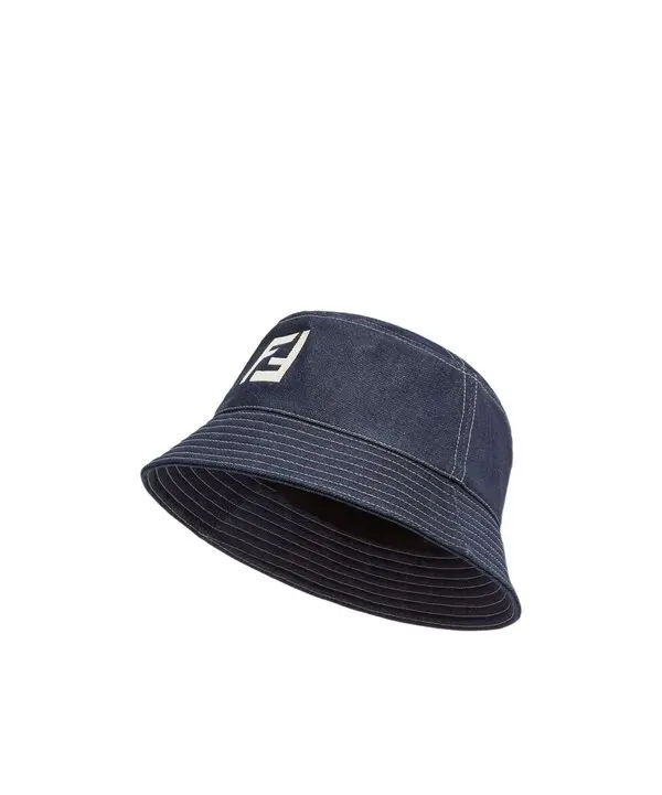 Fendi Logo Printed Bucket Hat - Blue