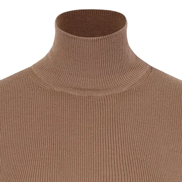 Max Mara High Neck Short Sleeve Jumper - Brown