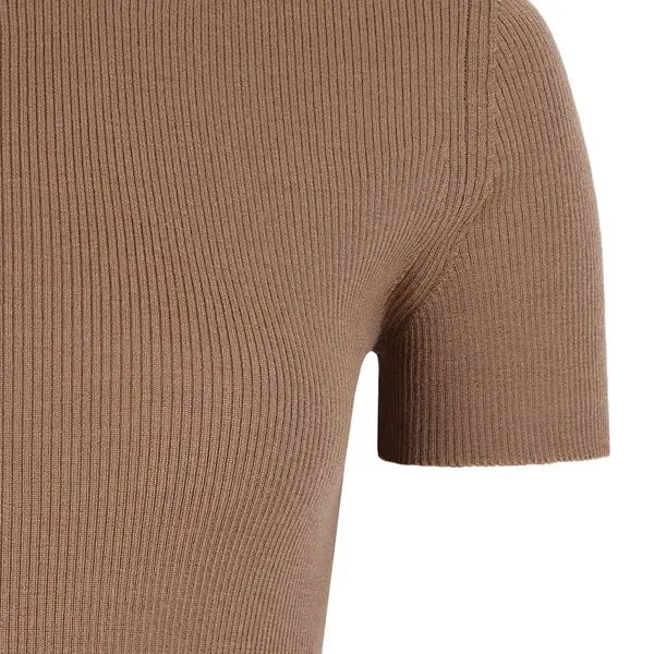 Max Mara High Neck Short Sleeve Jumper - Brown