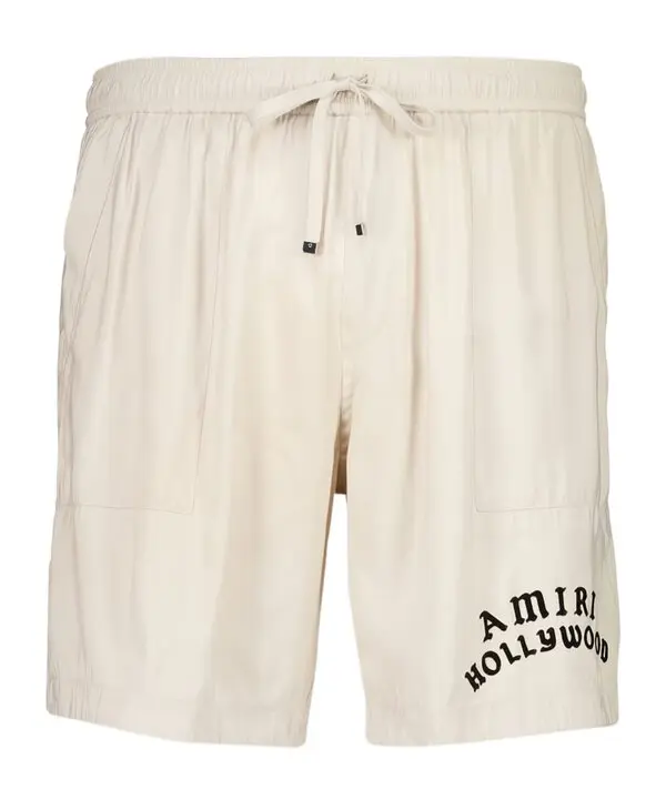 Amiri Hollywood Motif Drawstring Shorts - Alabaster Color