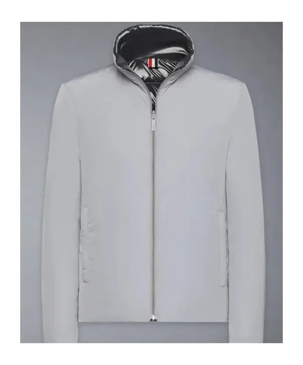 Thom Browne Reversible Zip-up Puffer Jacket - Light Gray