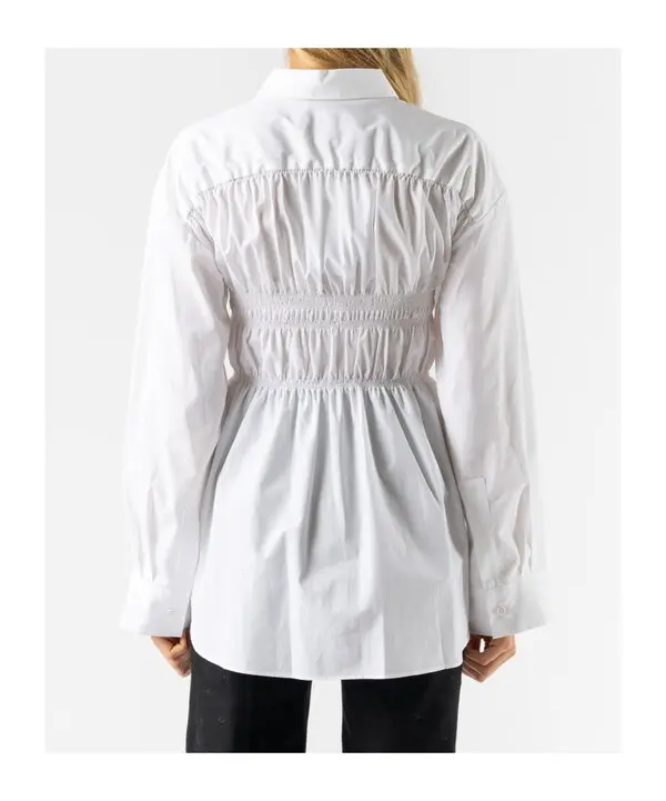 Cecilie Bahnsen Long-sleeved Shirt With Lapel Collar - White
