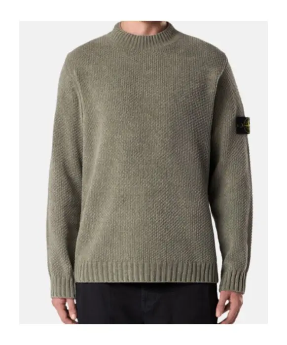 Stone Island Textured Mock Neck Sweater - Sage
