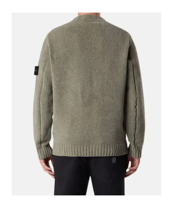 Stone Island Textured Mock Neck Sweater - Sage