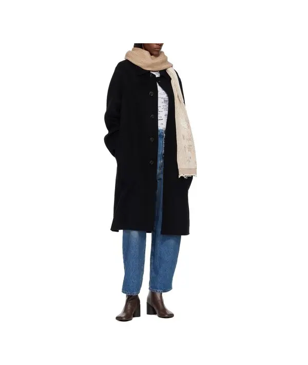MAISON MARGIELA Rectangular Ribbed Knit Scarf - Nude