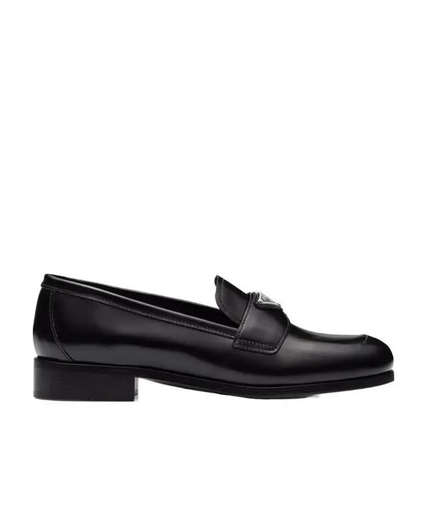 Prada Logo Loafers - Black