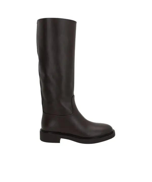GIANVITO ROSSI Ascott Round Toe Boots - Black
