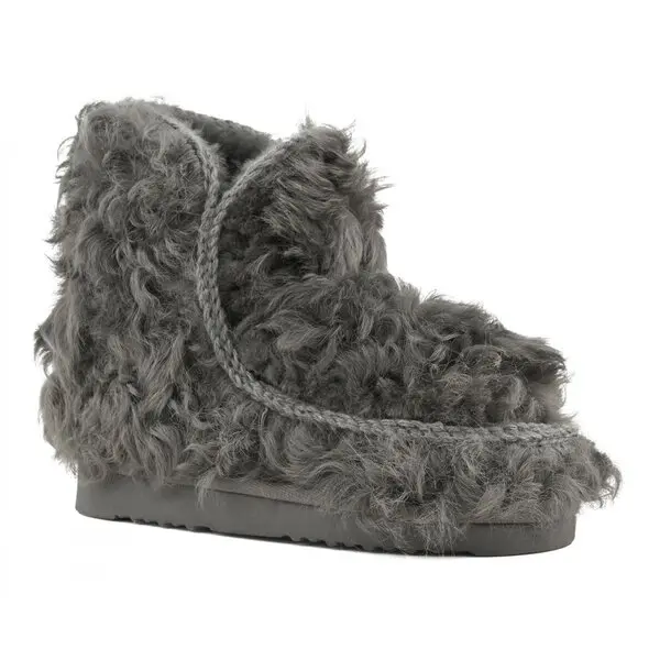 Mou Round Toe Short Boots - Grey