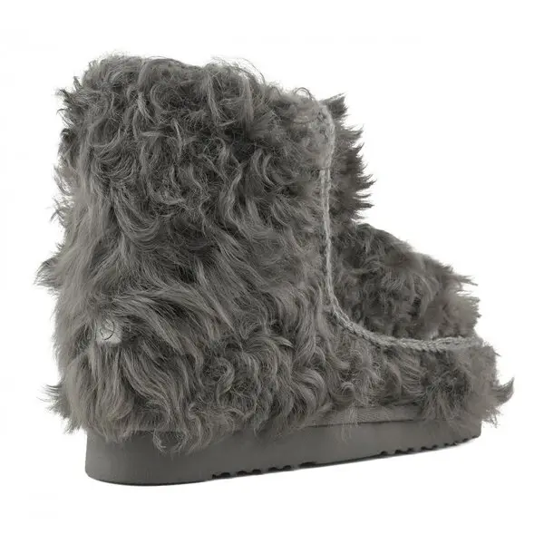 Mou Round Toe Short Boots - Grey
