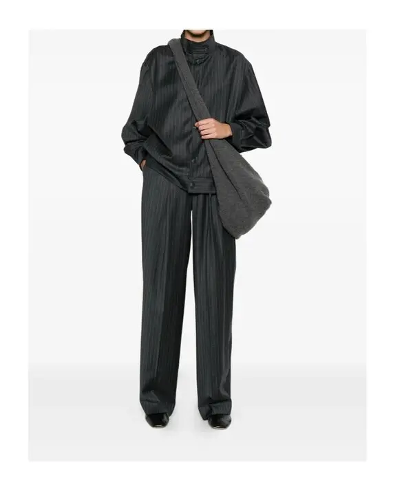 AYA MUSE Pinstriped Bomber Jacket