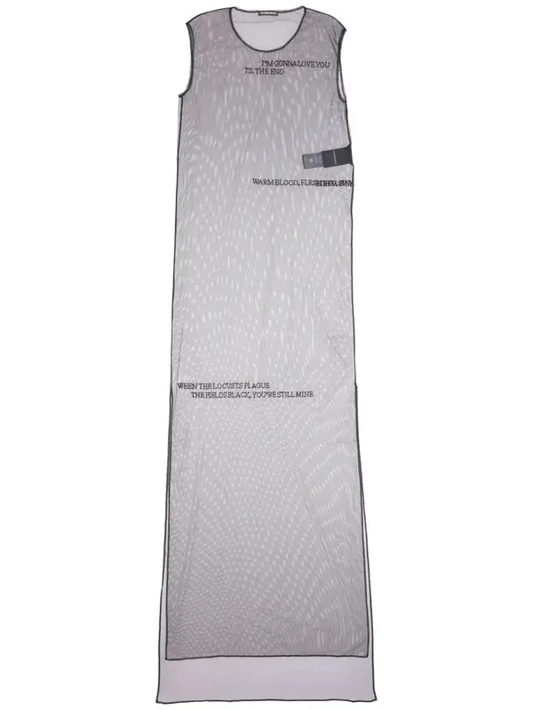 ANN DEMEULEMEESTER Mesh Maxi Dress With Pearl Embroidery
