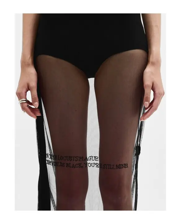 ANN DEMEULEMEESTER Mesh Maxi Dress With Pearl Embroidery