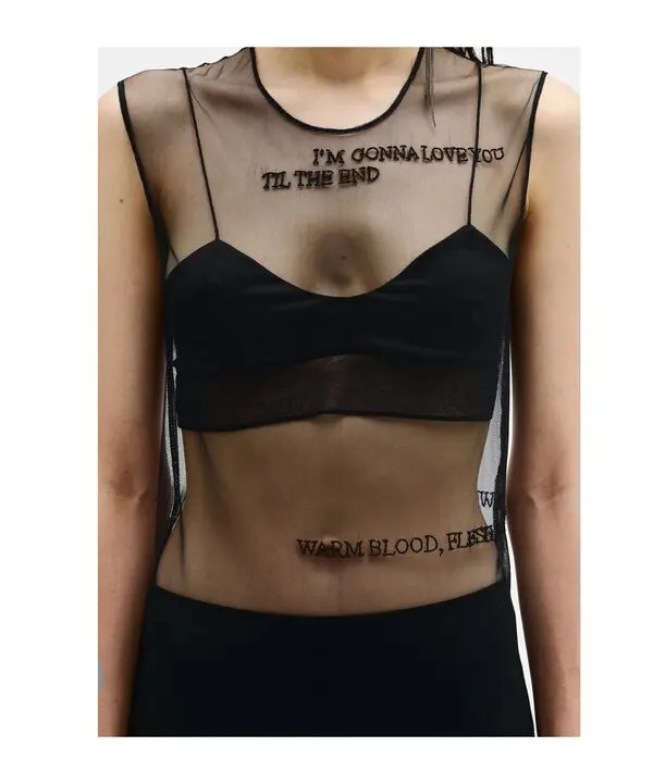 ANN DEMEULEMEESTER Mesh Maxi Dress With Pearl Embroidery
