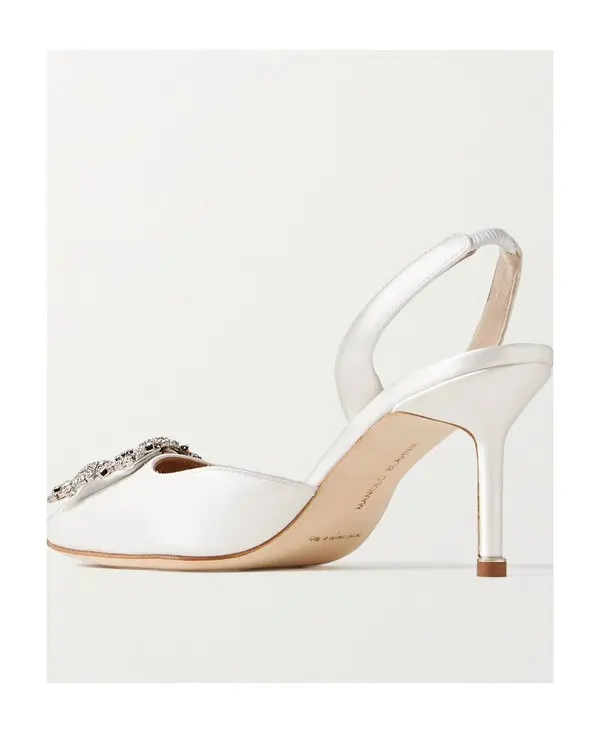 Manolo Blahnik Hangisi Sling 70 Crystal Embellished High-heeled Sandals