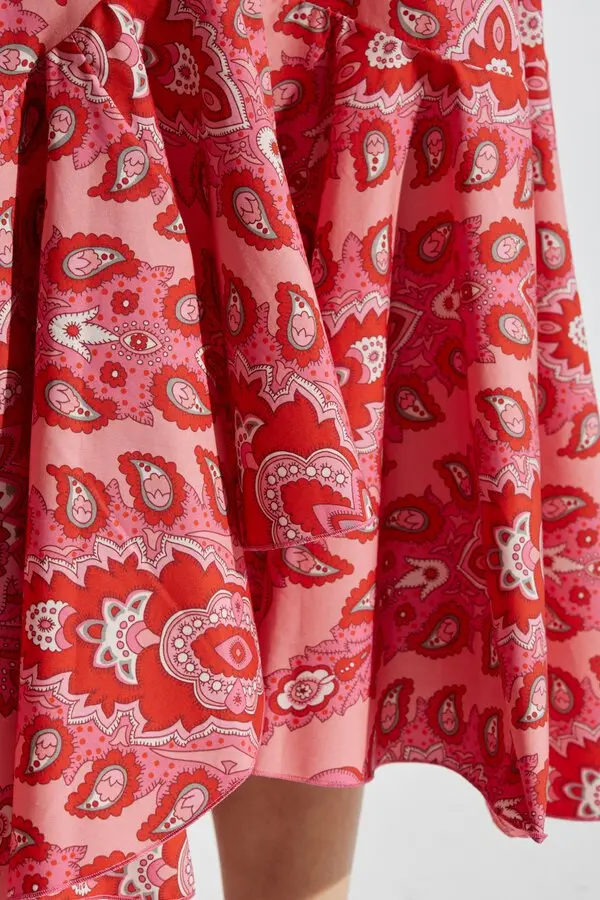 Etro Printed Midi Skirt With Asymmetrical Hem