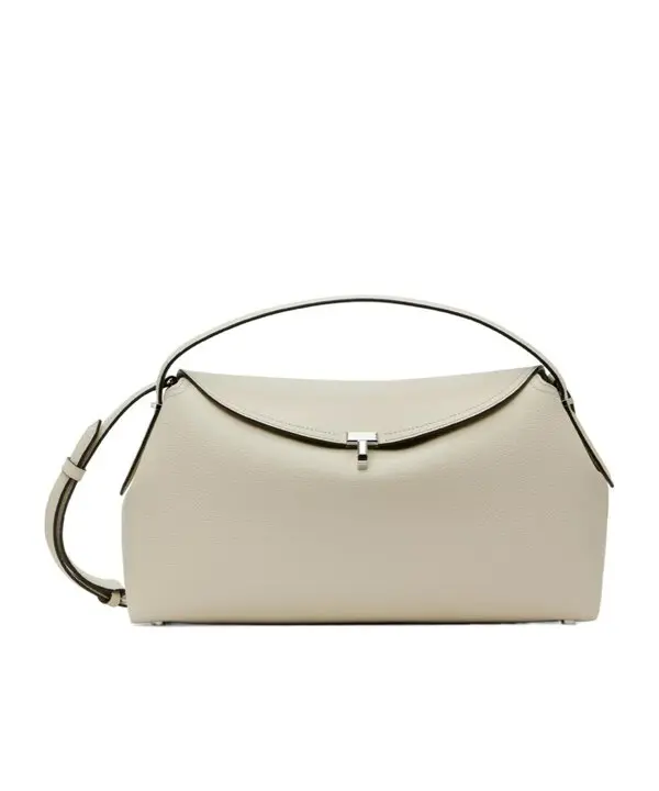 TOTEME Logo Plaque Shoulder Bag - Beige