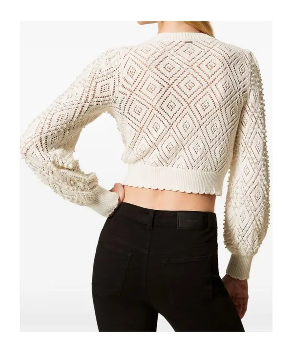TWINSET Pearl-embellished Knitted Cardigan