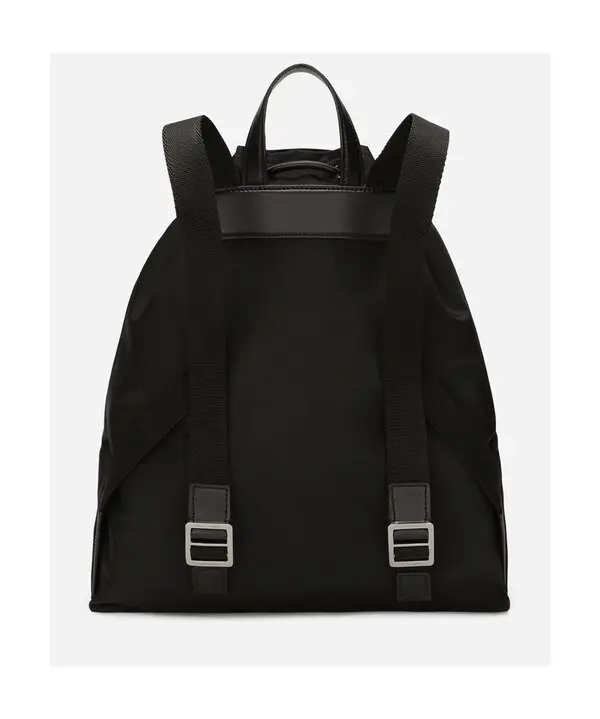Dolce & Gabbana Logo Printed Drawstring Backpack - Black