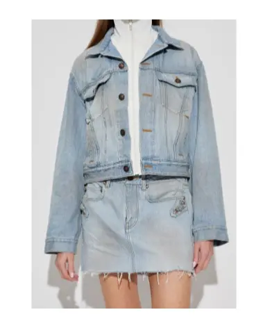 Balenciaga Layered Denim Jacket - Blue