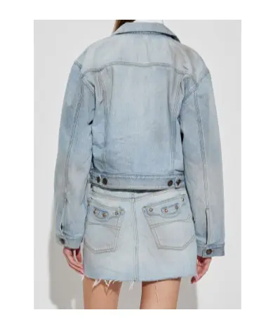 Balenciaga Layered Denim Jacket - Blue