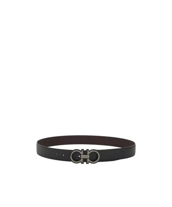 FERRAGAMO Adjustable Waist Belt - Black/ox Blood Color