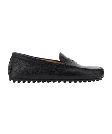 TOD'S Gommino Grained-leather Loafers - Black