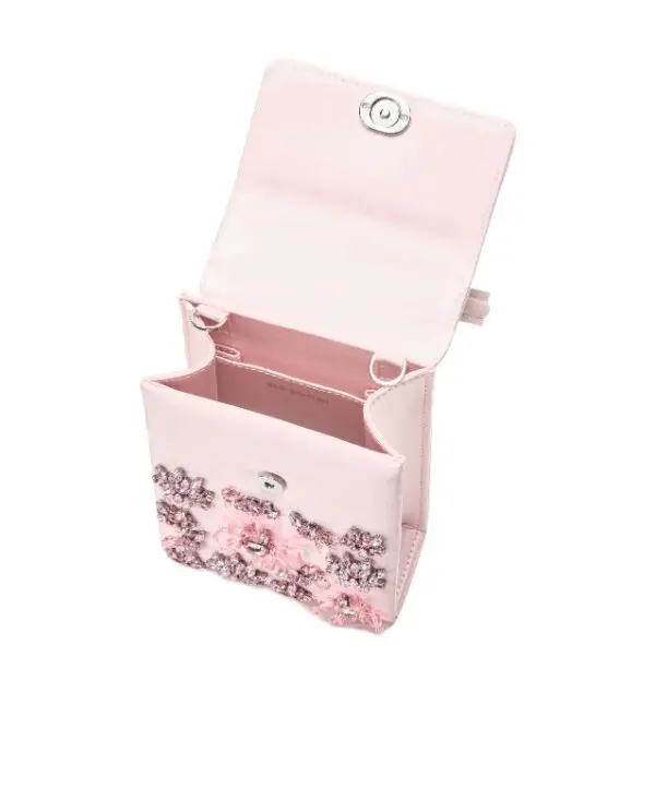 SELF-PORTRAIT Floral Crystal Embellished Mini Bag