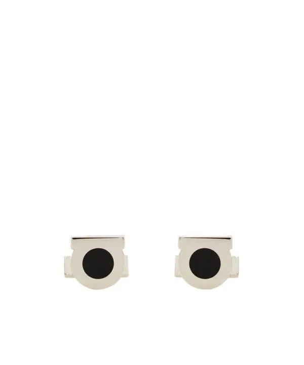 FERRAGAMO Gancini Cufflinks - Silver/black