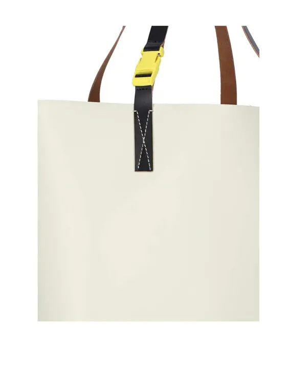 Marni Two-toned Logo Tote Bag - White