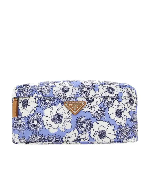 Prada Floral Print Belt Bag - White