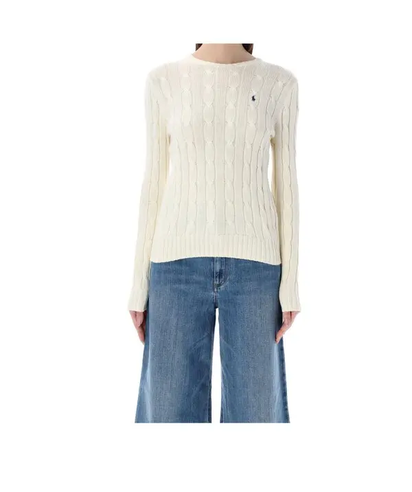 Polo Ralph Lauren Embroidered Pony Crewneck Jumper - Nude