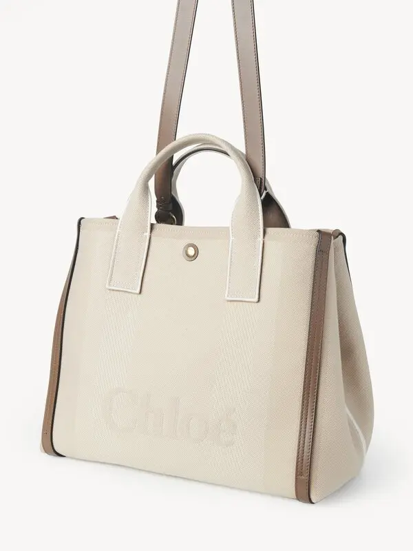 Chloé Carry Medium Logo Tote Bag - Vegetable Beige