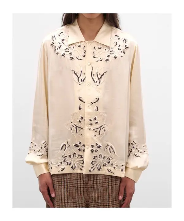 BODE Phantasm Embroidered Long Sleeved Shirt - Nude