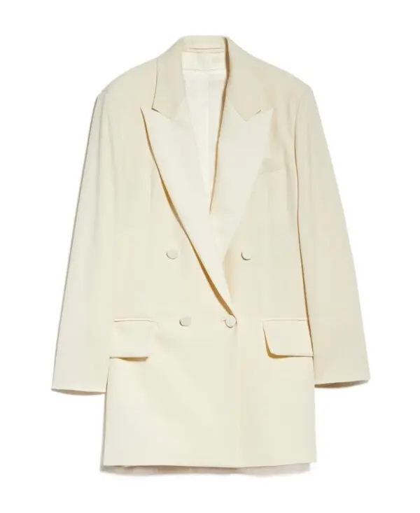 Max Mara Double-breasted Virgin Wool Blazer - Beige