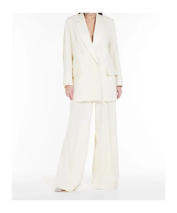 Max Mara Double-breasted Virgin Wool Blazer - Beige