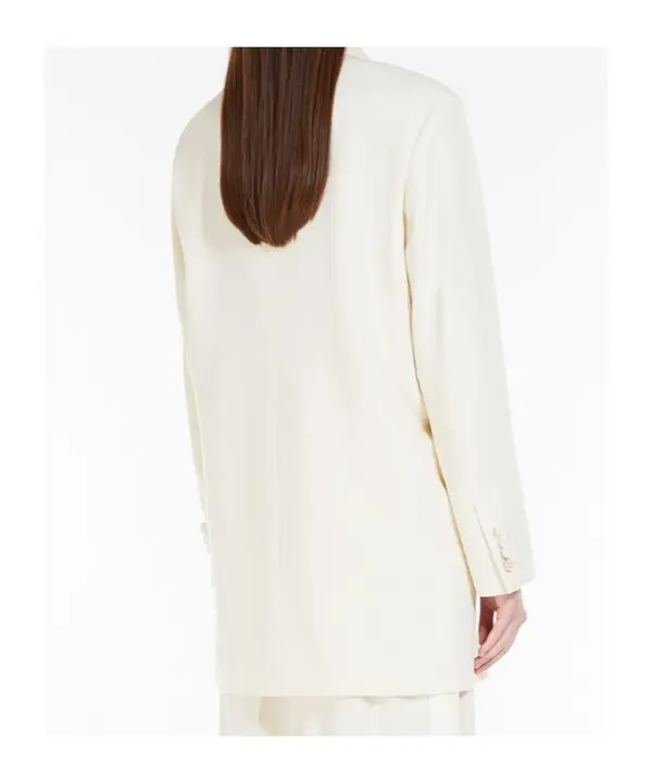 Max Mara Double-breasted Virgin Wool Blazer - Beige