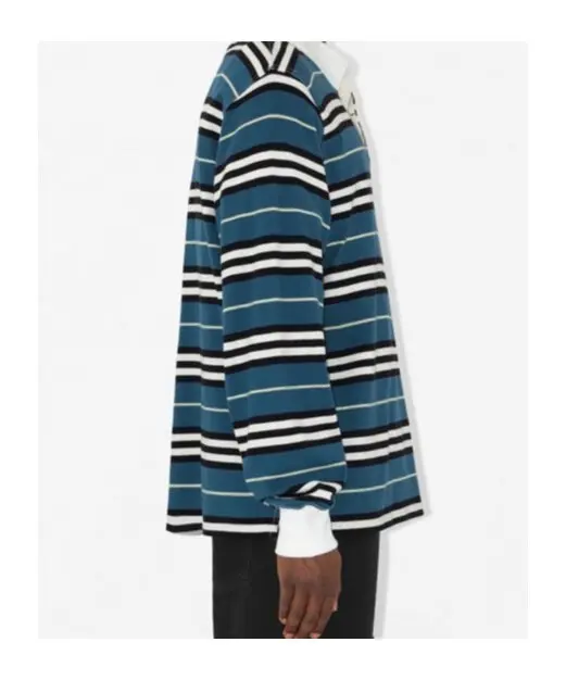 Burberry Logo Patch Striped Polo Shirt