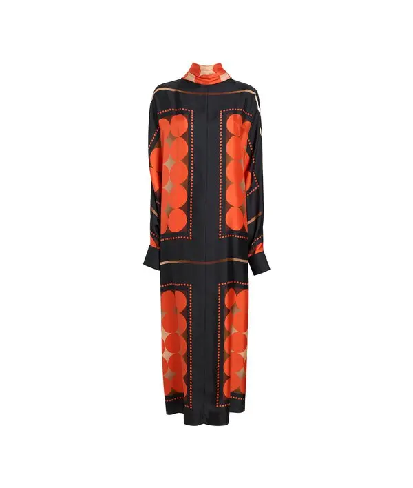 Khaite Lexi Maxi Dress - Orange Multicolour