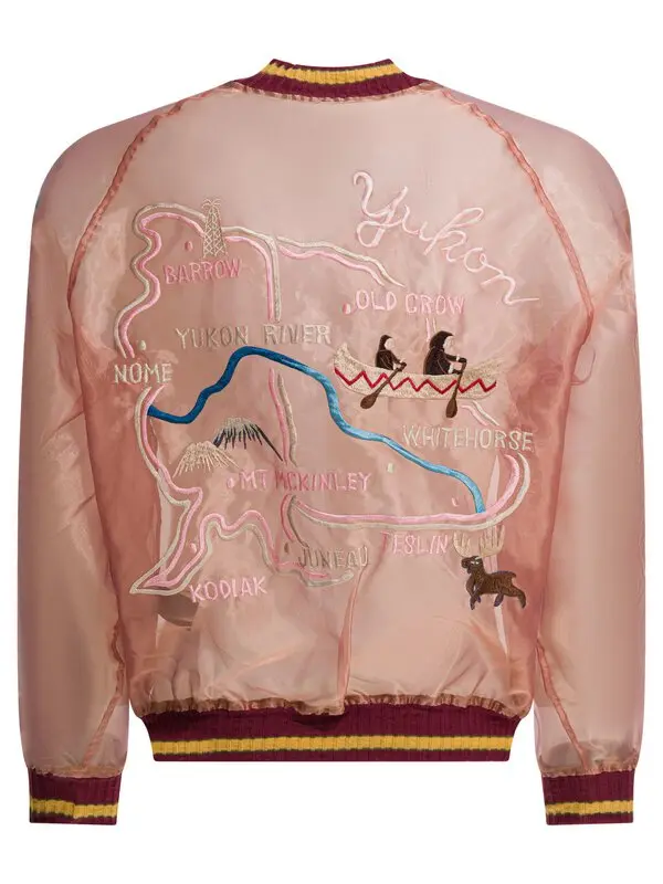 Kapital Sheer Pearl Mosquito Guard Bomber Jacket - Pink