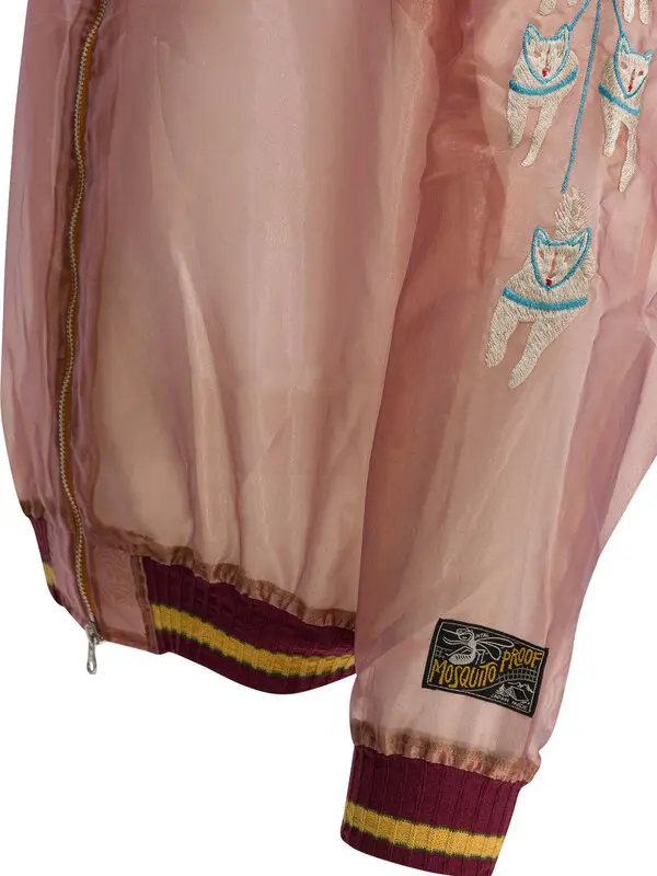 Kapital Sheer Pearl Mosquito Guard Bomber Jacket - Pink