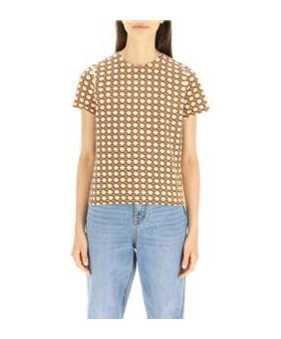 Tory Burch Logo-check Cotton T-shirt