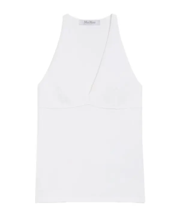 Max Mara Sleeveless V-neck Top - White