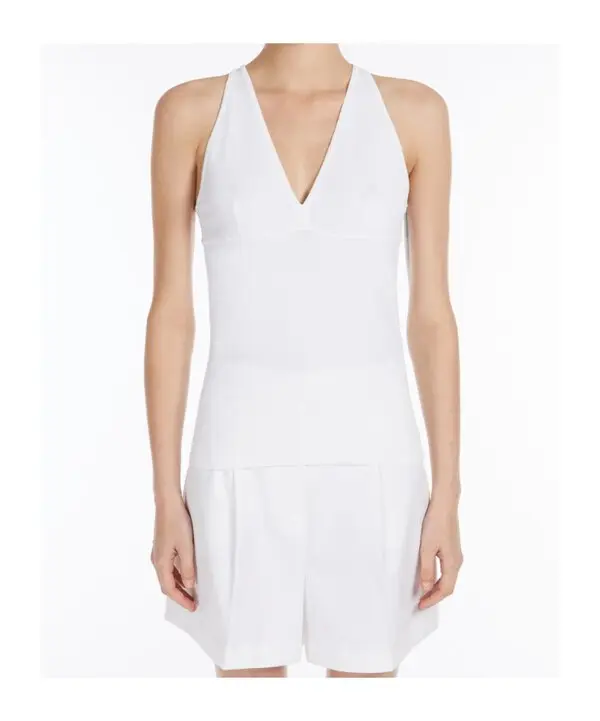 Max Mara Sleeveless V-neck Top - White